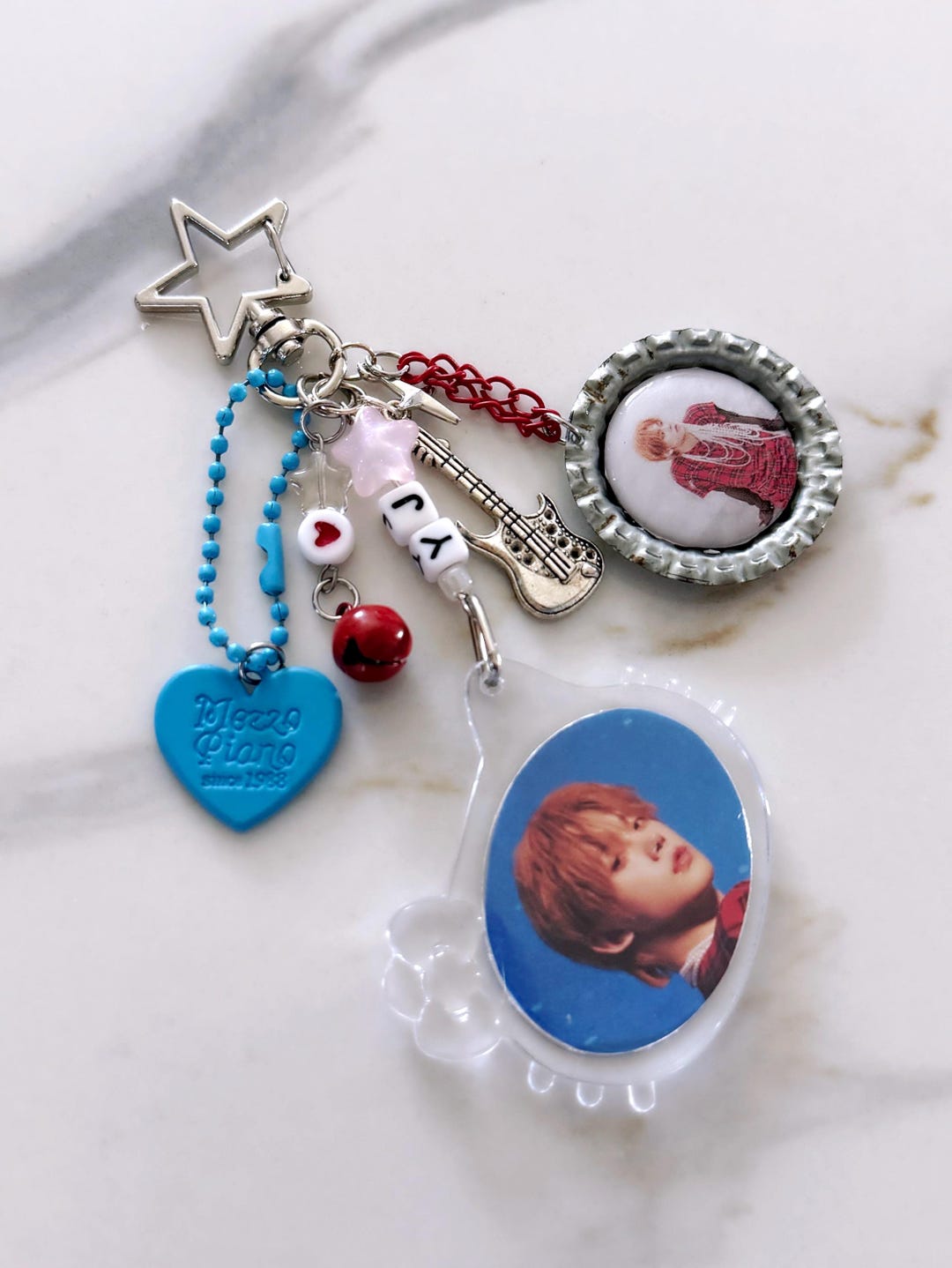 KPOP Yeonjun Upcycled Bottlecap Punk Hello Kitty Themed Handmade Charm ...