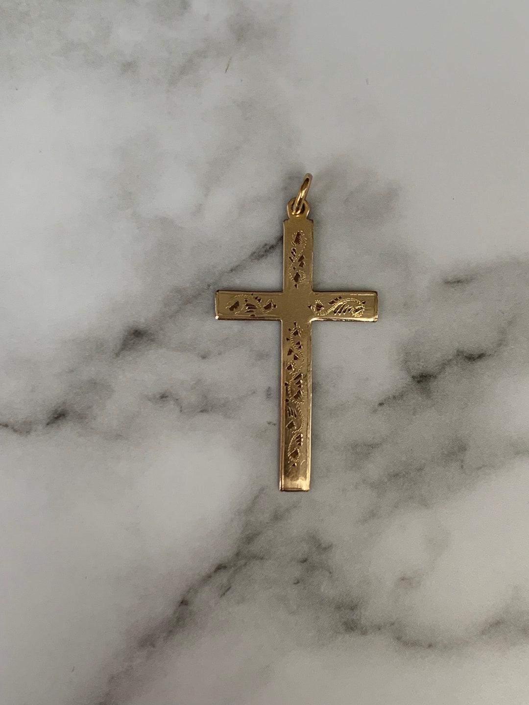 Vintage Cross Rolled Gold Pendant Vintage Cross Gold Engraved - Etsy