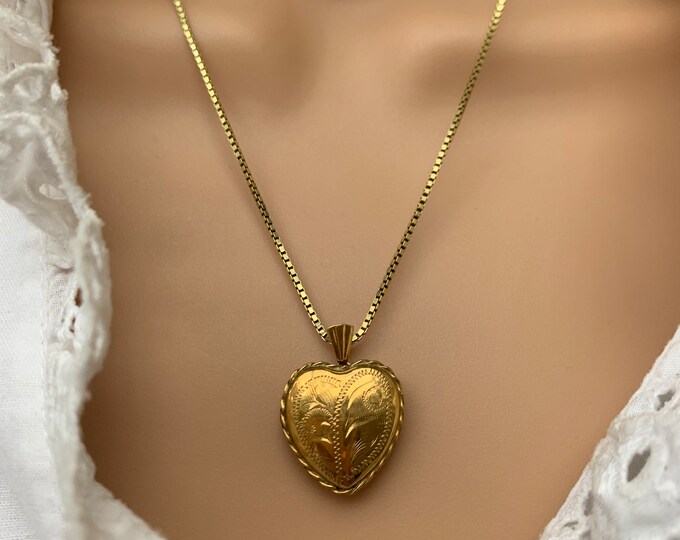 Vintage 9ct Rolled Gold Heart Locket - Etsy