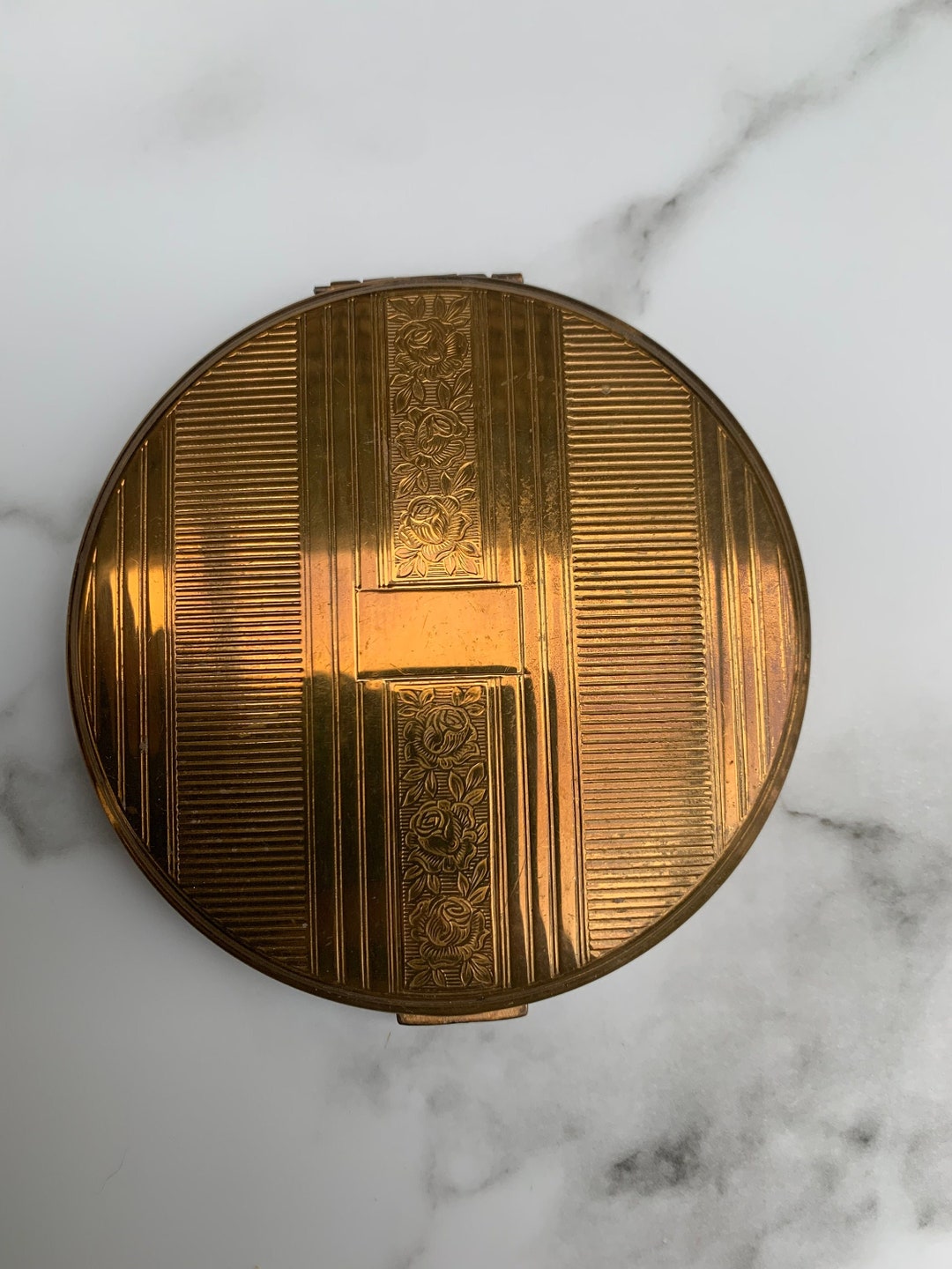Vintage Compact Mirror Art Deco Style - Etsy