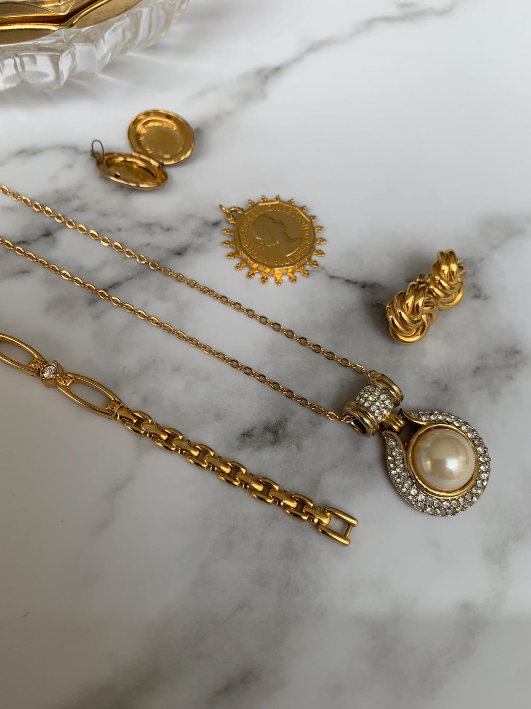 Vintage Jewellery Bundle Job Lot Including Bracelet Locket Pendant ...