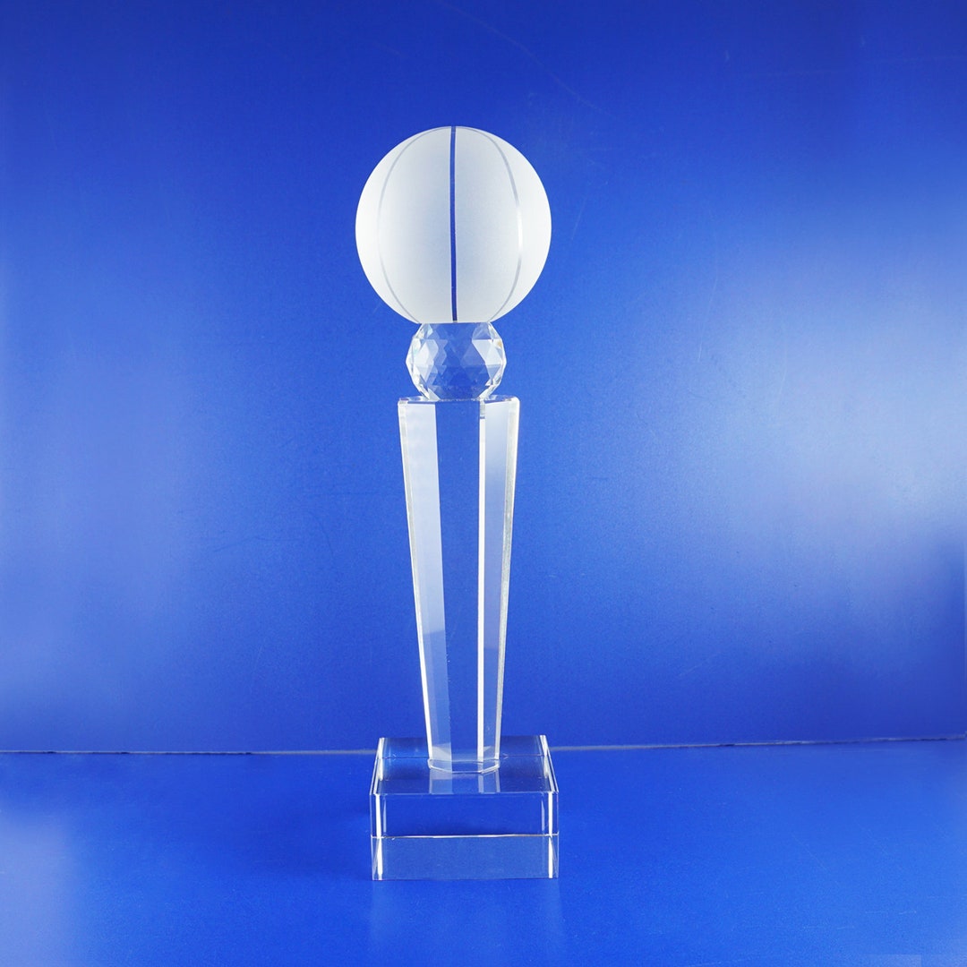 Personalized Championship Basketball Crystal Trophy on Monument Base ...