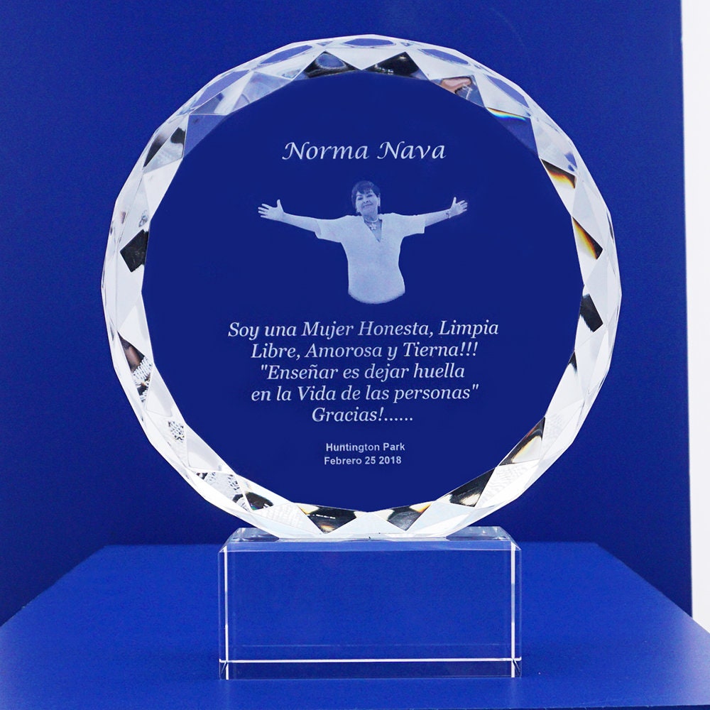 Round Crystal Plaque for Appreciation Service Leadership - Etsy