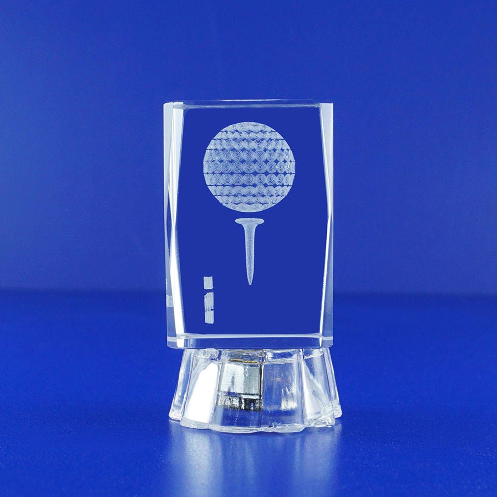 3D Crystal Golf Block With 3D Golf Ball 12 PCS Laser-etched - Etsy