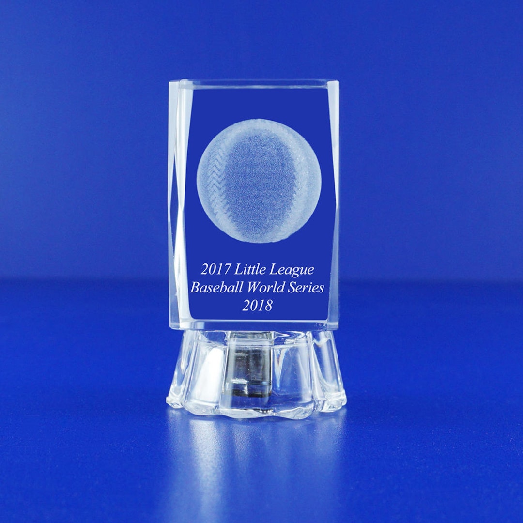 Personalized 3D Baseball Crystal: Laser Etched Team Championship Gift ...