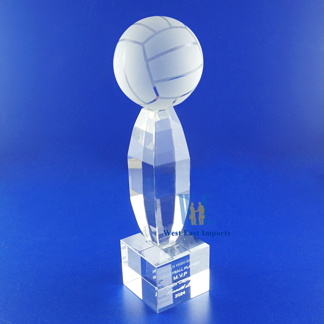Volleyball Crystal Trophy Team Leader Personal Custom Laser Subsurface ...