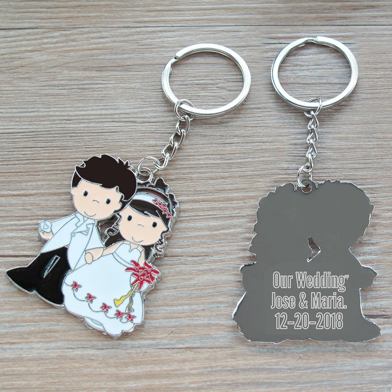 Personalized Wedding Keychain Party Favor 12 PCS Engraved | Etsy
