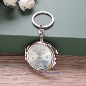 12 PCS Personalized Quinceanera Party Favor Sweet 16 Mirror Keychain ...