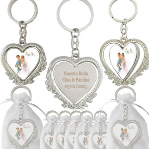Personalized Spinning Wedding Keychain Favor (12 PCS) - Engraved Heat ...