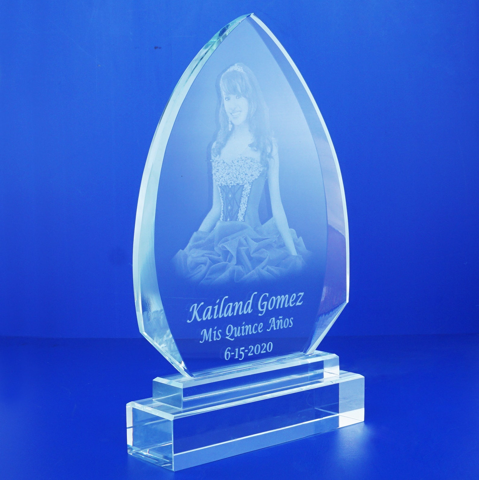 Photo Crystal Laser Etched Engraving Personalized Custom | Etsy