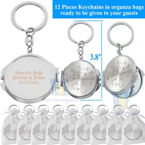 12 PCS Personalized Wedding Favor Guest Gifts Keychains Bulk Recuerdos ...