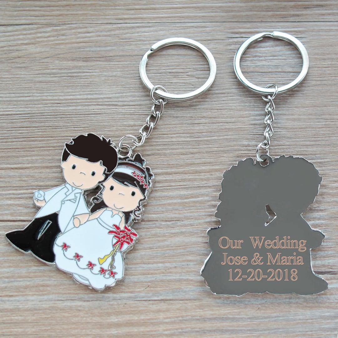 Wedding Keychain (12 PCS) Customized Engraving Nuestro Boda Bride and ...