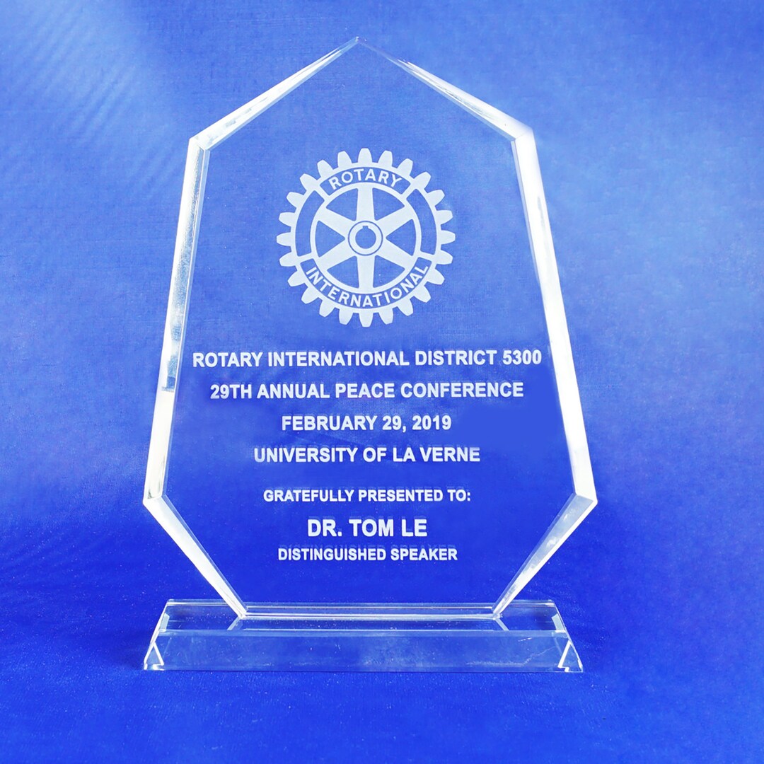 Crystal Prestige Plague With Laser Engraving Company Logo, Church ...