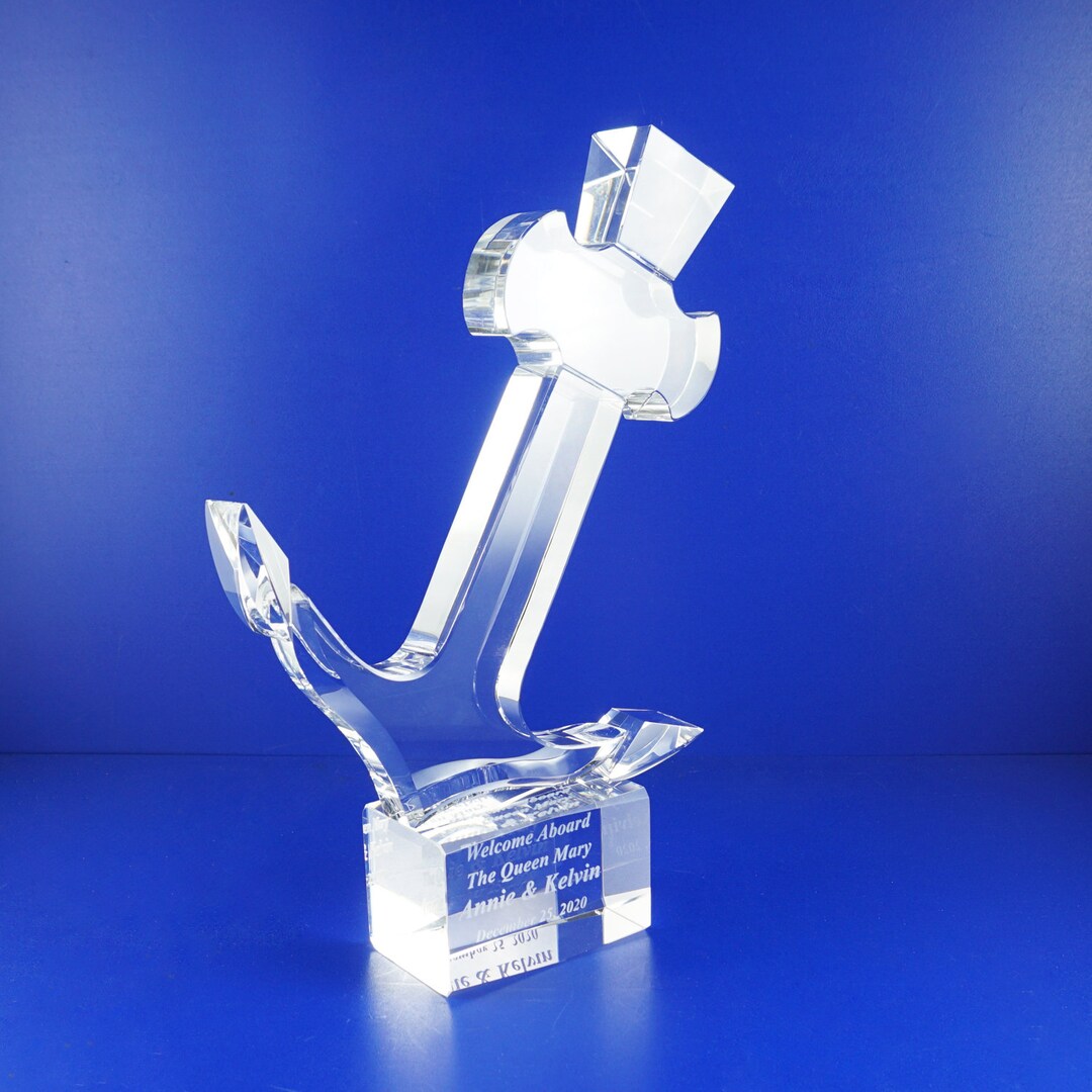 Crystal Anchor Trophy Award Promotion Employee Achievements Company ...