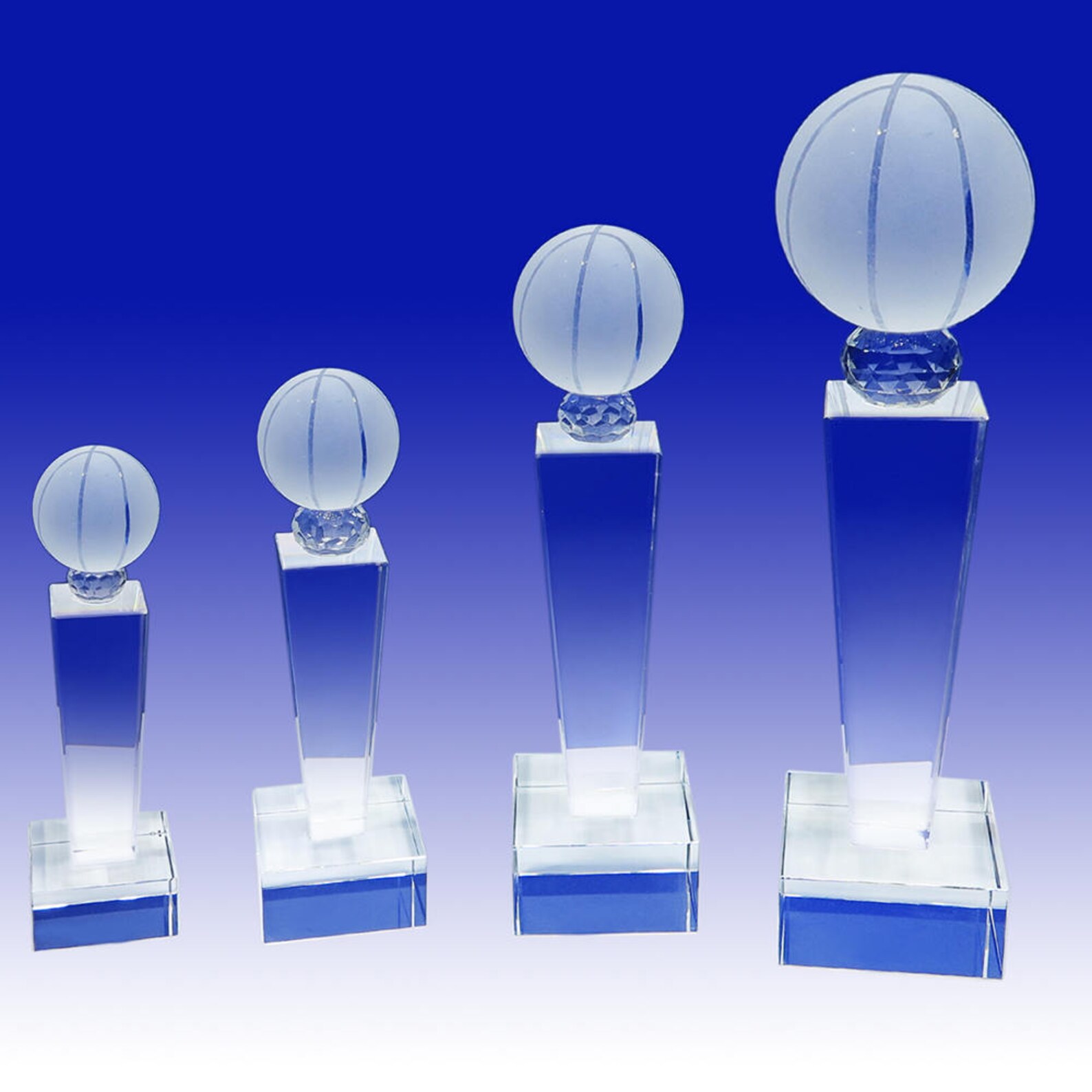 Personalized Championship Basketball Crystal Trophy on Monument Base ...