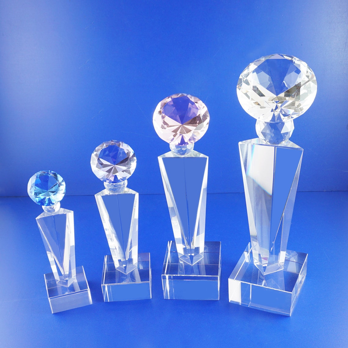 Crystal Glass Diamond Trophy Awards Recognition Achievement Reality ...