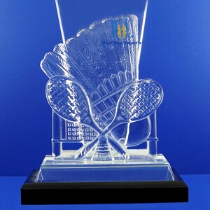 Crystal Badminton Trophy Award Sport Tennis Competition Customization ...