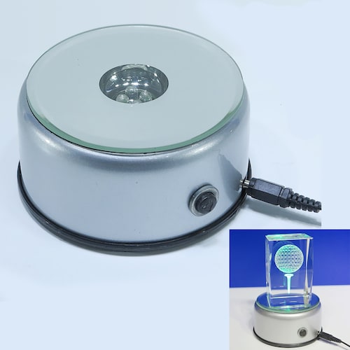 Rectangular 4 LED Crystal Light Base Display Stand Multi-color - Etsy