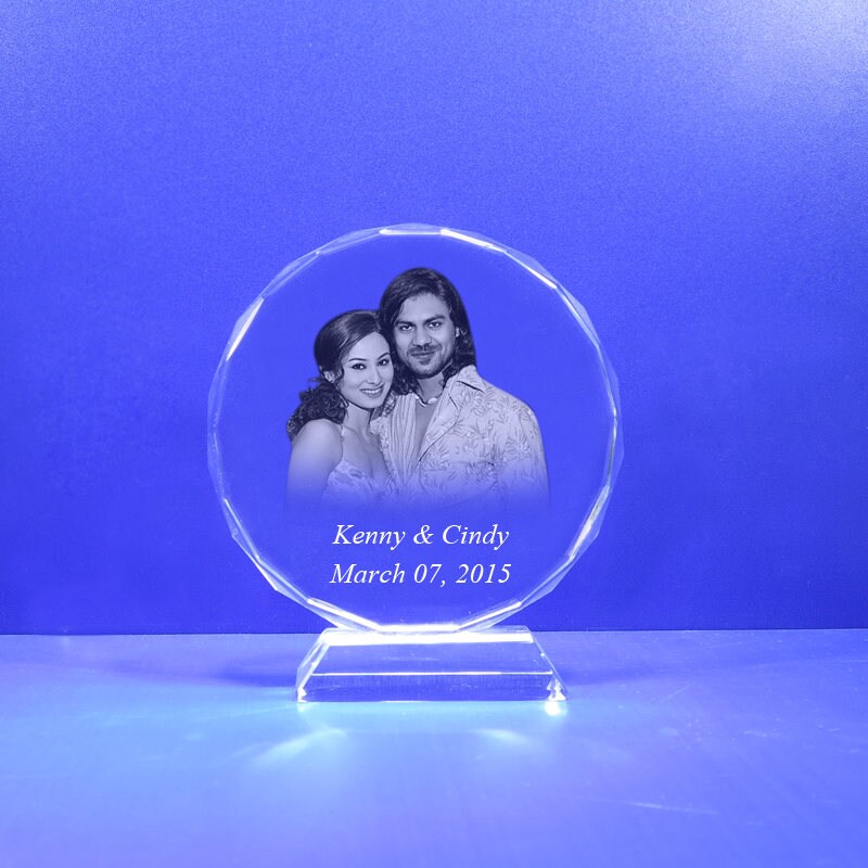 Photo Crystal Laser Etched Engraving With Personalized Custom Mis ...