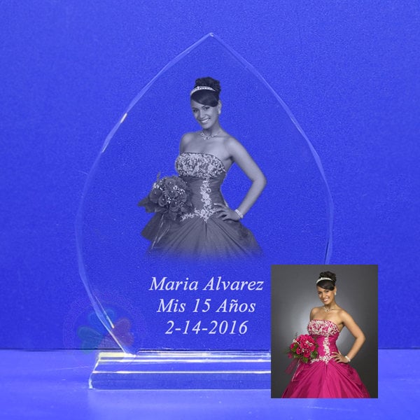 Photo Crystal Laser Etched Engraving With Your Personalized Etsy