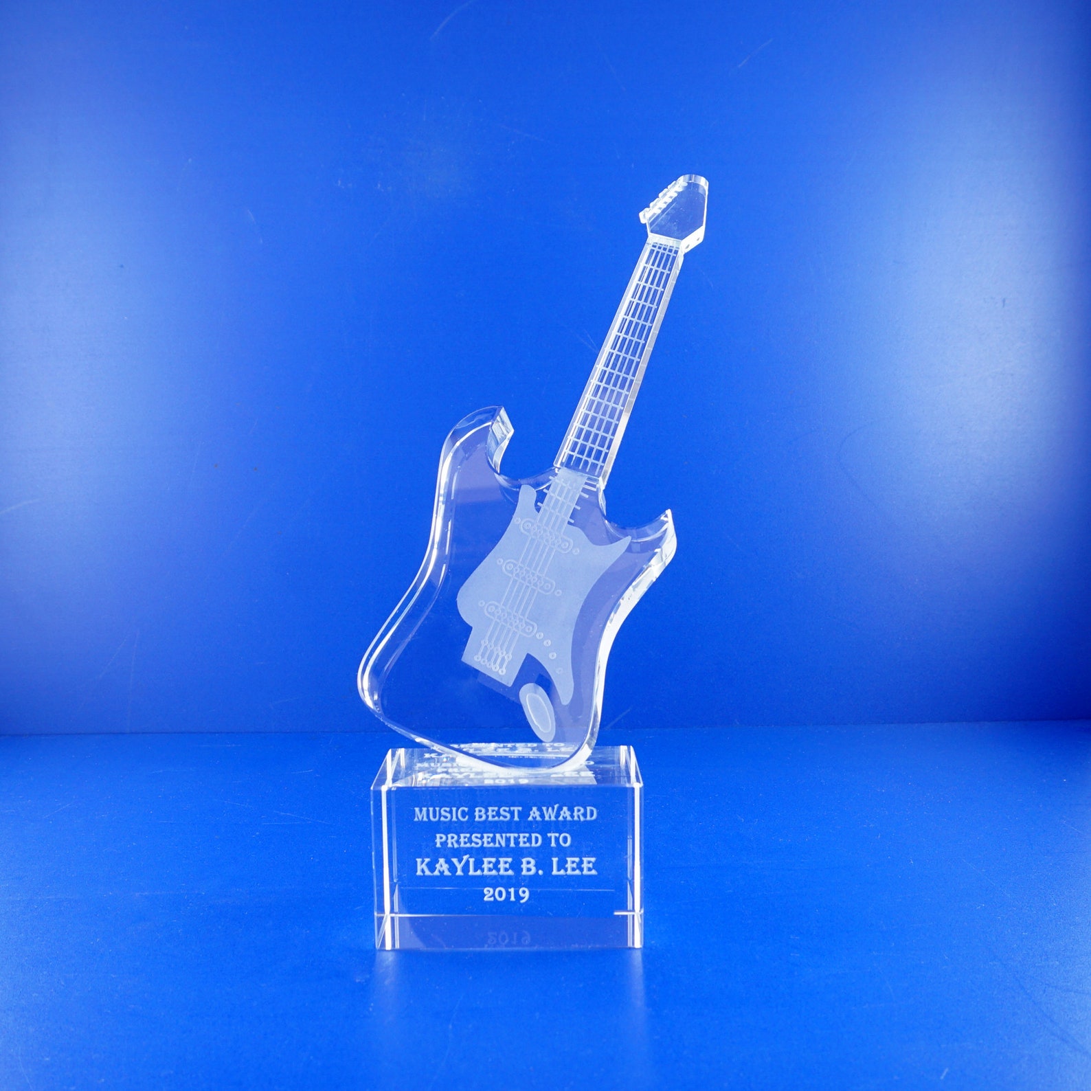 Crystal Guitar Award Trophy Music Presentation Musician School Gift ...