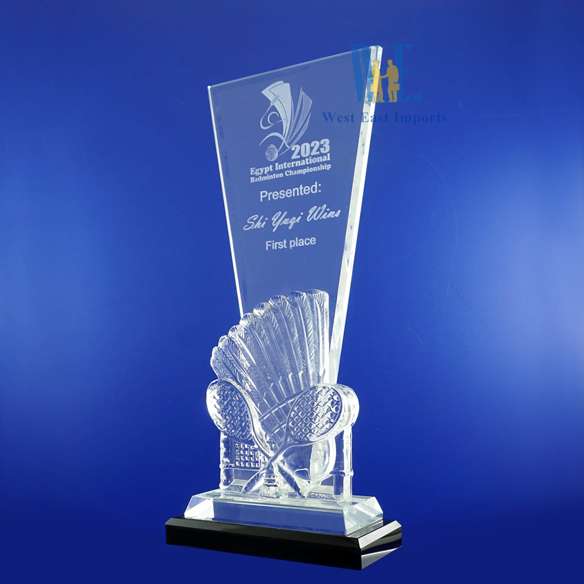 Crystal Badminton Trophy Award Sport Tennis Competition Customization ...