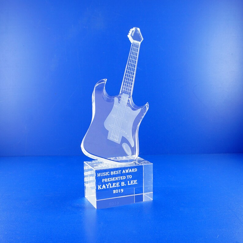 Crystal Guitar Award Trophy Music Presentation Musician School Gift ...