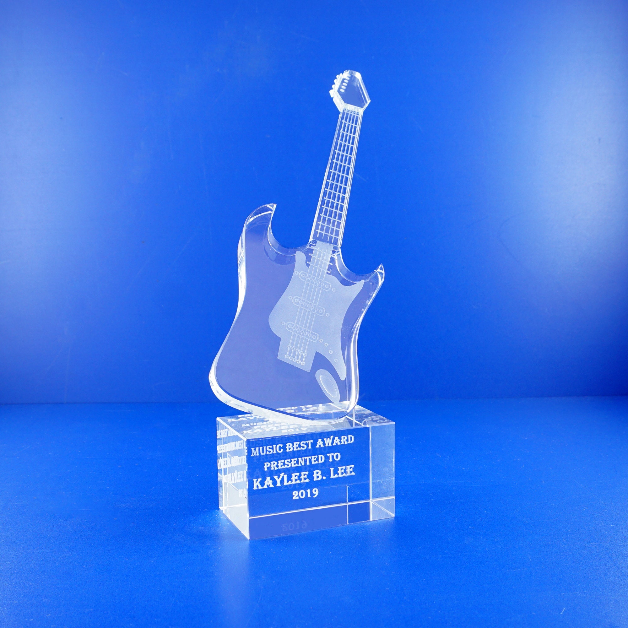 Crystal Guitar Award Trophy Music Presentation Musician School Gift ...