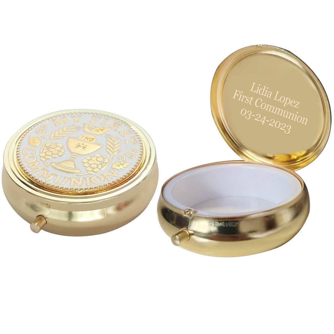 Personalized First Communion Rosary Box Black Blue Silver or Gold ...