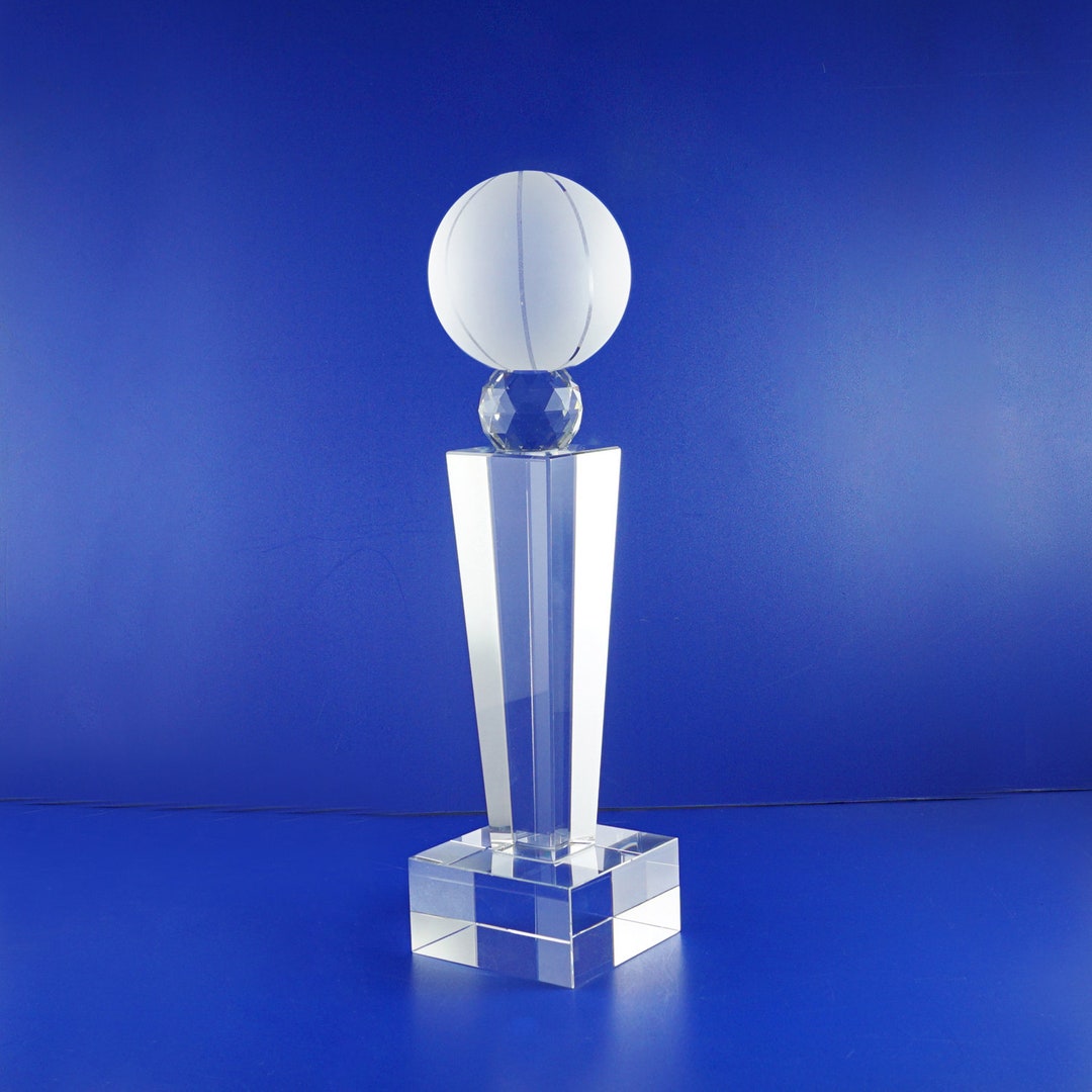 Personalized Championship Basketball Crystal Trophy on Monument Base ...