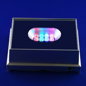 Rectangular 4 LED Crystal Light Base Display Stand Multi-color Light ...
