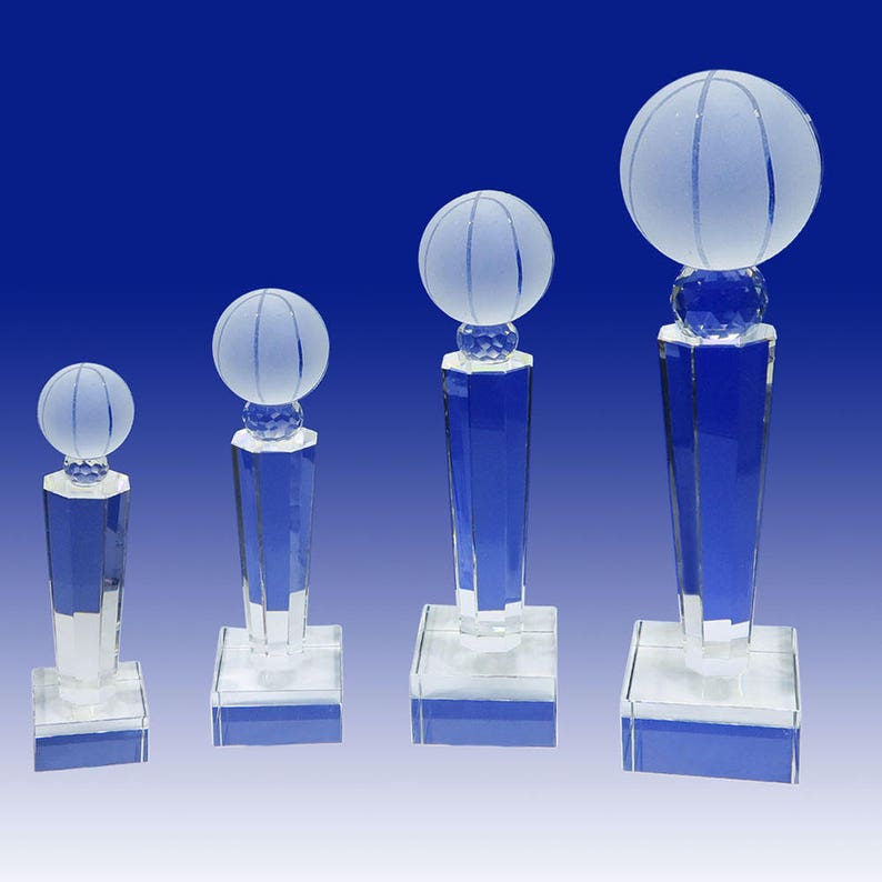Personalized Championship Basketball Crystal Trophy on Monument Base ...