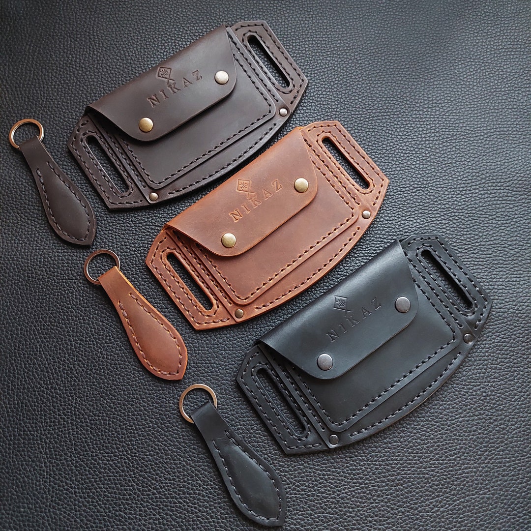 Leather Belt Wallet and Keychain Set all Colors Wallet on Belt ...