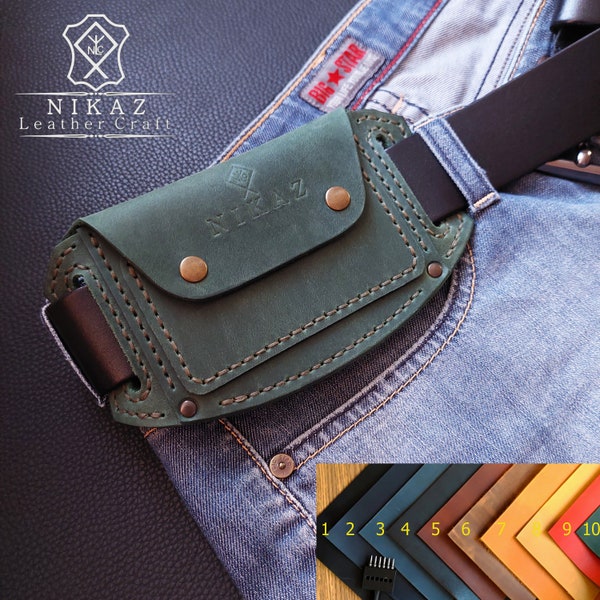 Leather Belt Wallets all Colors Wallet on Belt, Birthday Gift for ...