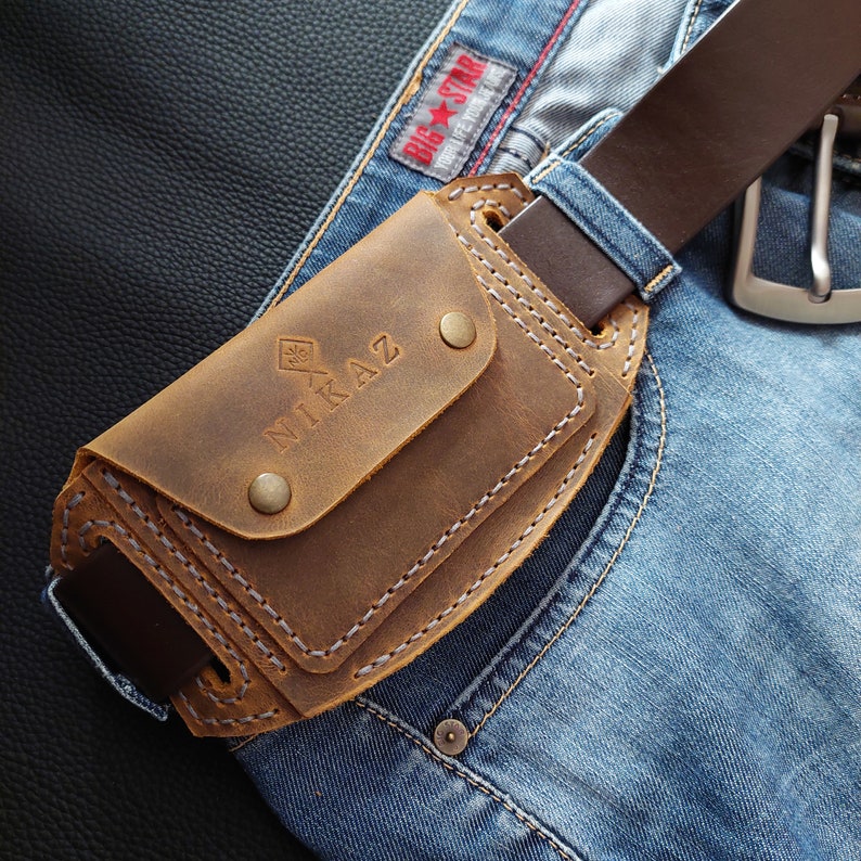 Brown Leather Belt Wallets (all Colors) Wallet on Belt, Birthday Gift ...