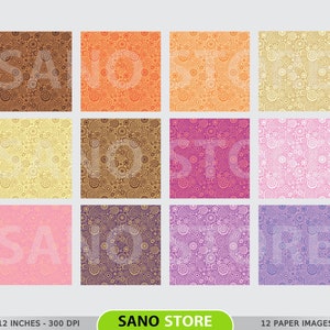 Ornaments, Decor, Scrapbook, Digital, Abstract, Flowers, Paper Pack ...