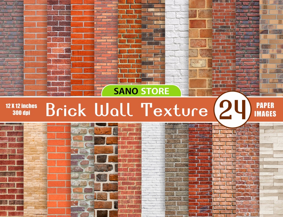 24 Brick Walls Textures, Brick Digital Paper Pack, Brick Wall Download ...