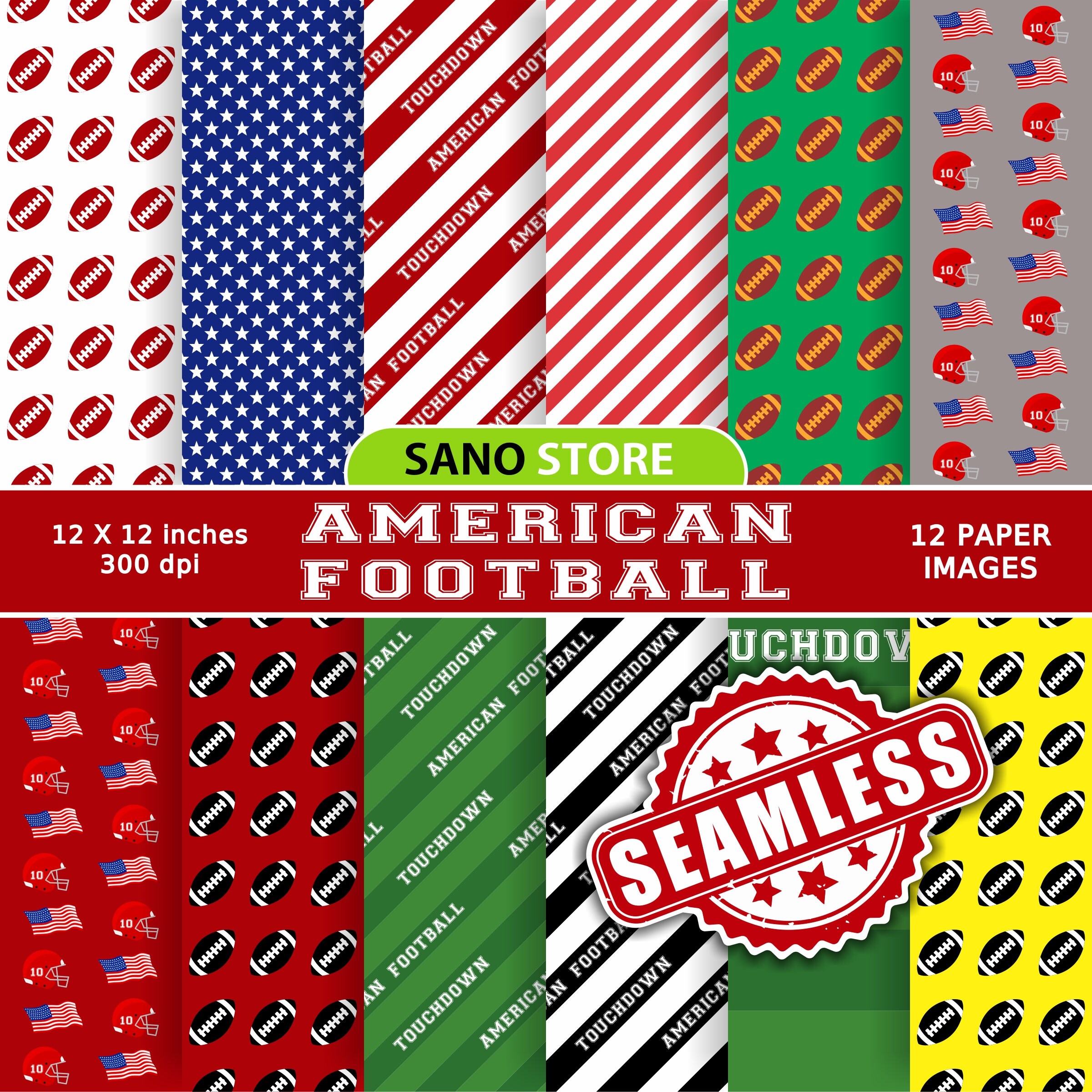 American Football, Digital Backgrounds, Football Digital Download ...