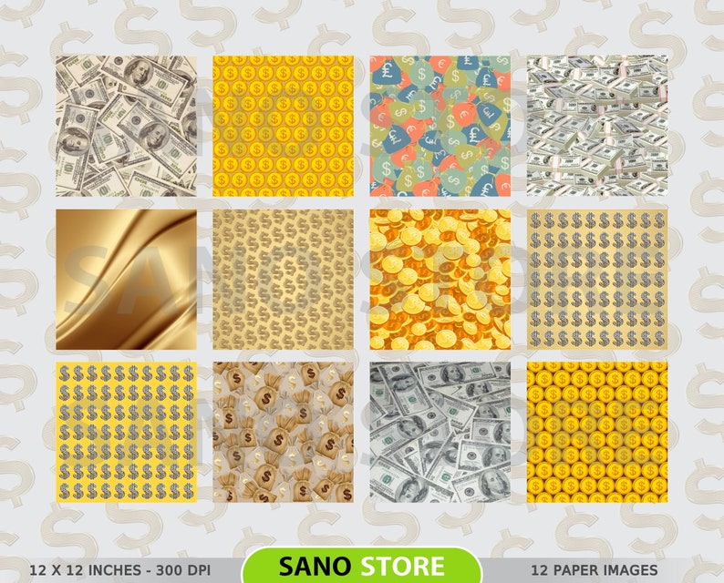 Money, Dollar, Gold, Euro,backgrounds Craft Scrapbook Digital Paper ...