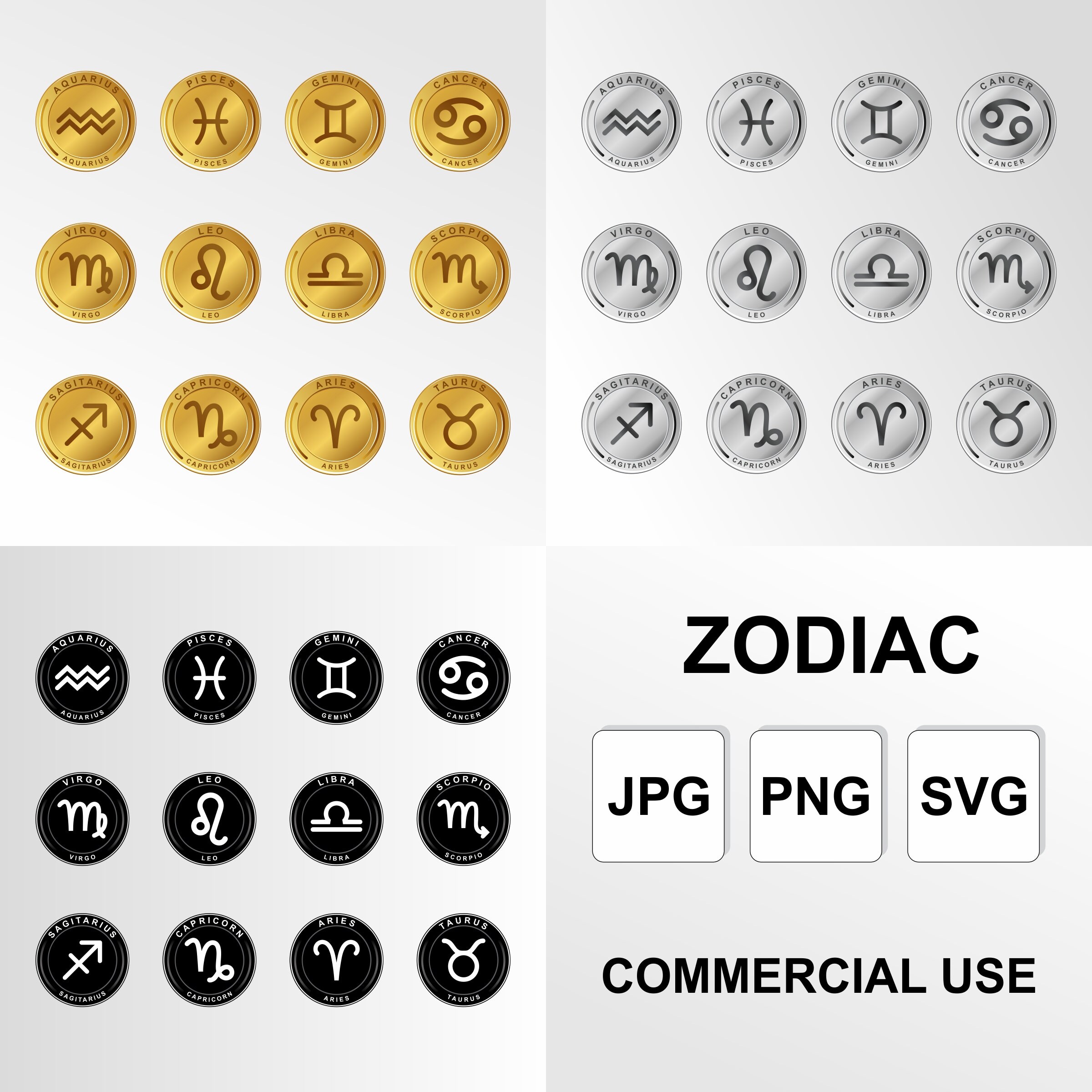 Zodiac Sign SVG, PNG, JPG Zodiac Thing, Astrology Signs, Zodiac Symbol ...
