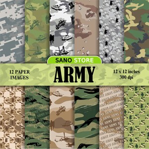 Army, Military, Camouflage, Background, Scrapbook Digital Paper Pack ...