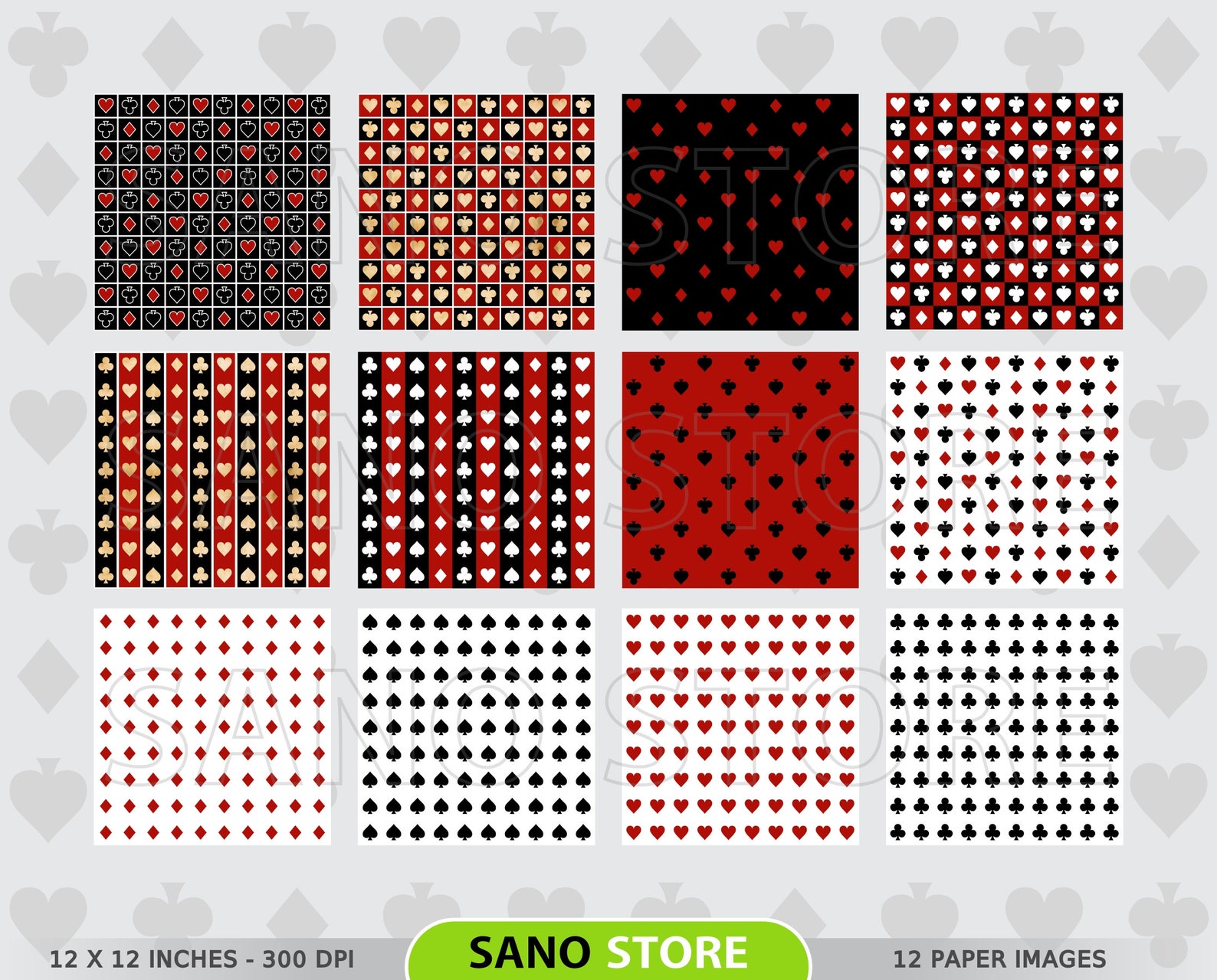 Playing Cards, Seamless, Digital Paper, , Playing Card Pattern ...