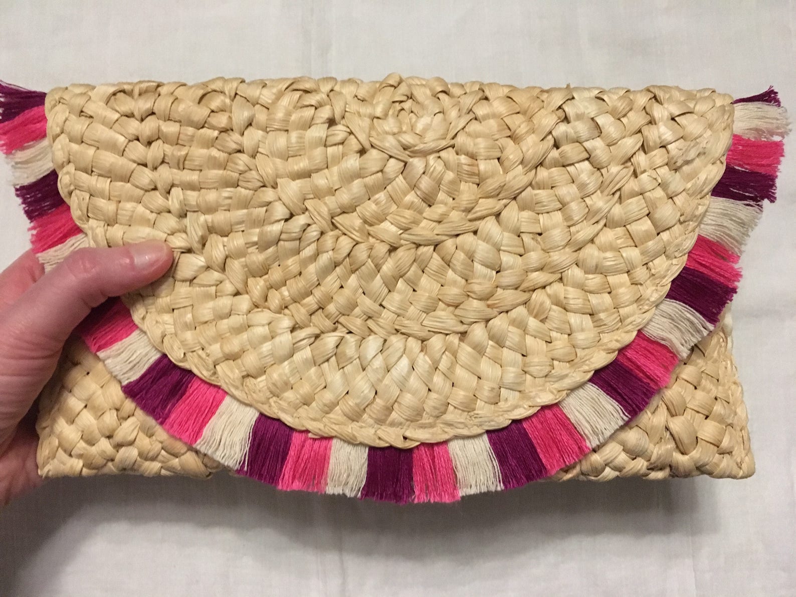 SHIPS FREE Tassel Fringe Trim Straw Clutch Purse Boho Straw - Etsy