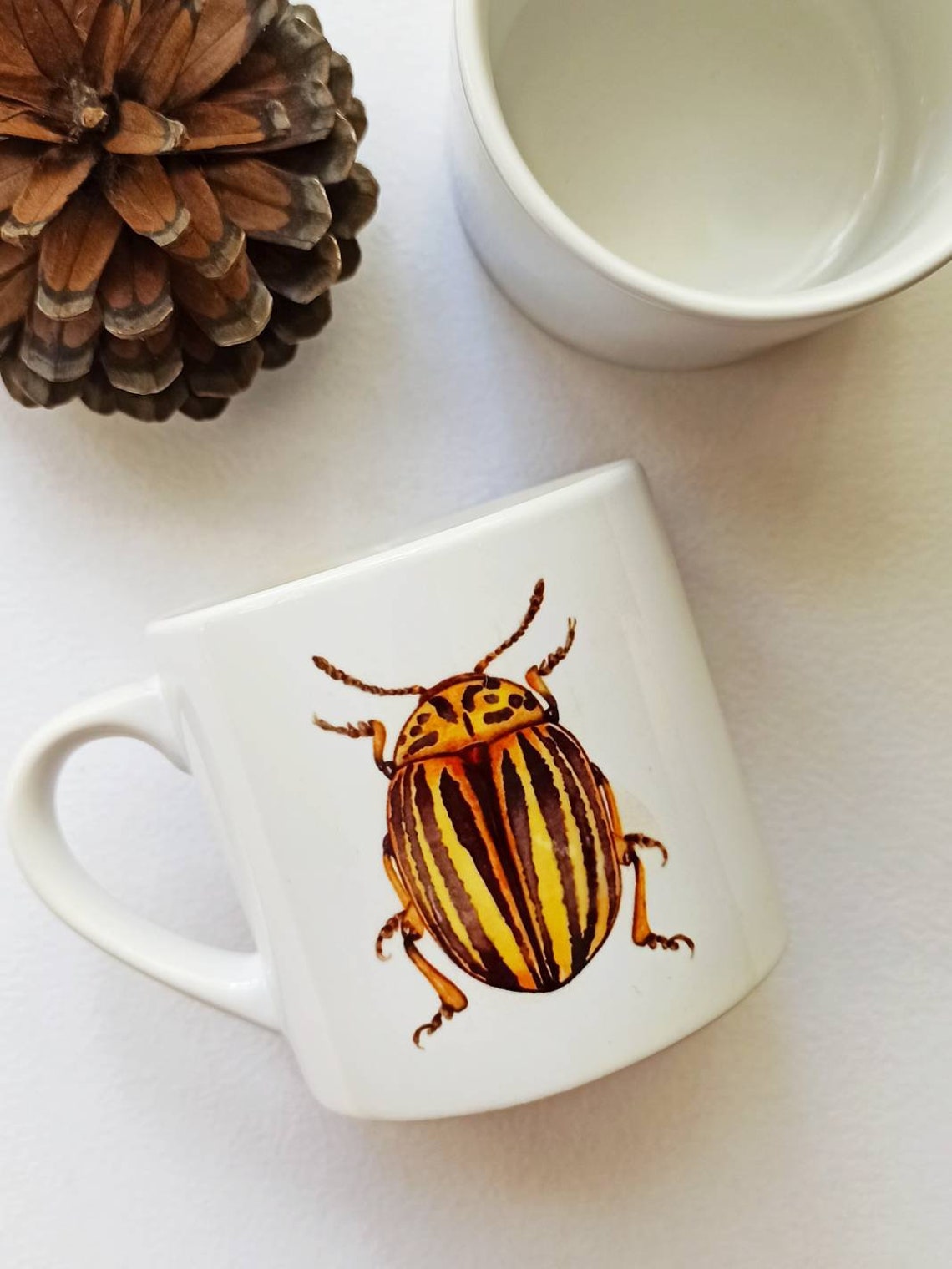 Espresso Cups bug pattern 6 oz Ceramic Coffee Mug Insect | Etsy