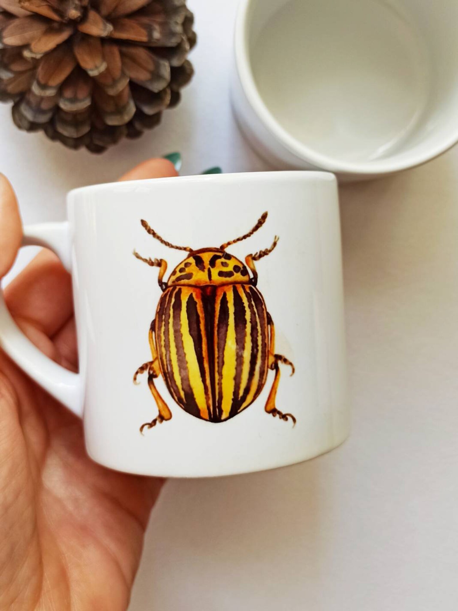 Espresso Cups bug pattern 6 oz Ceramic Coffee Mug Insect | Etsy