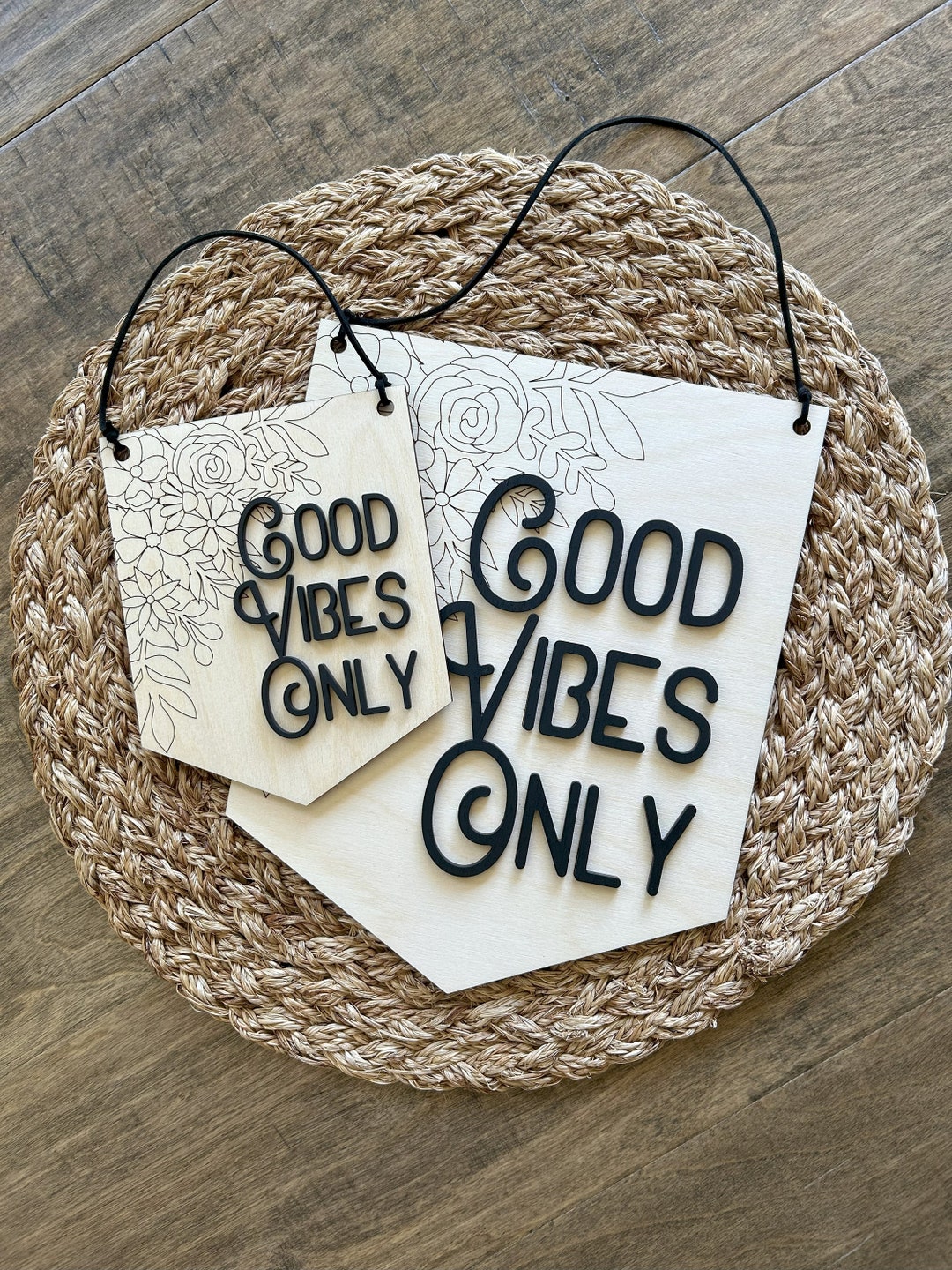 Good Vibes Only Banner - Boho Hanging Sign - Etsy