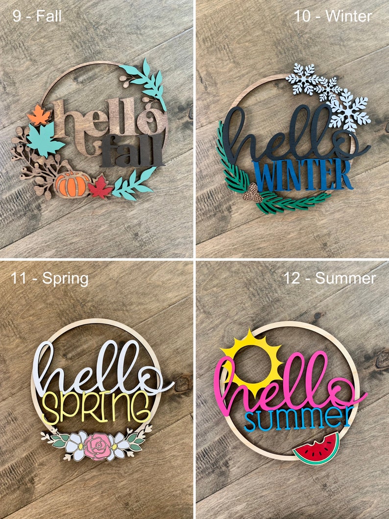 Interchangeable Double Hoop Wreath - Holiday Designs - Etsy