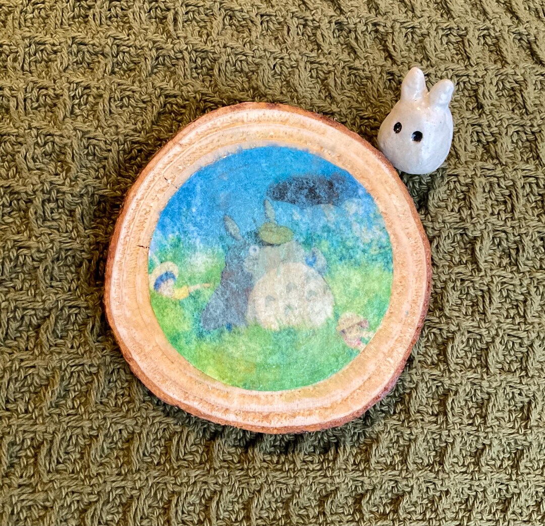 Studio Ghibli Totoro Coasters, Set of 4, Printed on Wood - Etsy