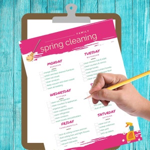 EDITABLE Spring Cleaning Checklist, Cleaning Checklist, Cleaning ...
