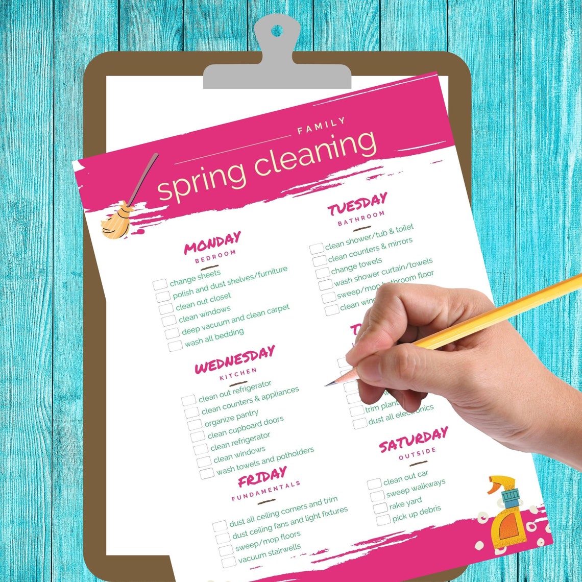 EDITABLE Spring Cleaning Checklist, Cleaning Checklist, Cleaning ...